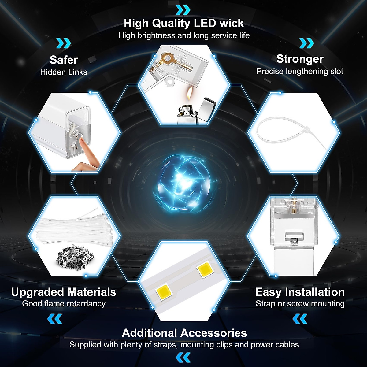 FERUERW Hexagon Garage Lights, High Brightness 168W 18480 Lumens Honeycomb Hexagon Led Garage Light 5 Grid for Garage, Auto Beauty Shop, Car Detailing Shop, Workshop