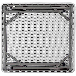 Flash Furniture Silas 34.5" Square 4-Player Folding Card Game Table with Green Playing Surface and Cup Holders, Granite White