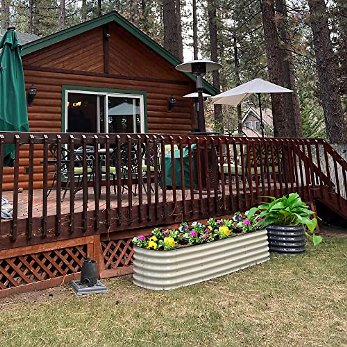 CDEN Aluzinc Raised Garden Bed Kit,Planter Raised Bed,17" Tall,9 in 1 Series for Flowers、Vegetables、Fruites（Starry Grey）.