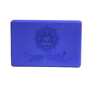 Yoga World EVA Yoga Blocks High Density Non-Slip Bricks for Stretching, Pilates, Stability, Fitness - Rounded Edges for Secure Grip Easy-to-Clean Exercise Accessories 180g (Blue)