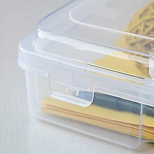 IRIS USA 8.5" x 11" Thick Plastic Portable Project Storage Case with Snap-Tight Closure Latch, 6-Pack, Caddy Container Box to Organize Paper Magazine Document Craft Hobby Quilting Art Supplies, Clear