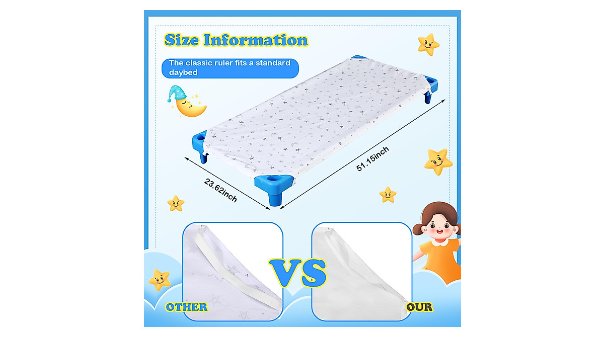 20 Pcs Cot Sheets for Toddler & Preschool - Breathable Cotton, Standard ...