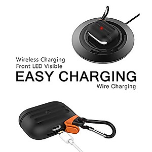 HALLEAST for AirPods 3 Case Waterproof, Front LED Visible & Support Wireless Charging, Protective Silicone Case Cover Compatible with for AirPods 3 Accessories, Black