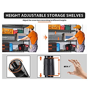 Heavy Duty 6-Tier Storage Shelves Adjustable NSF Garage Shelving with Wheels & Adjustable Feets,Free Standing Shelves for Storage Closet Pantry Garage Wire Shelving Unit Metal Shelving,48"Lx18"Wx72"H