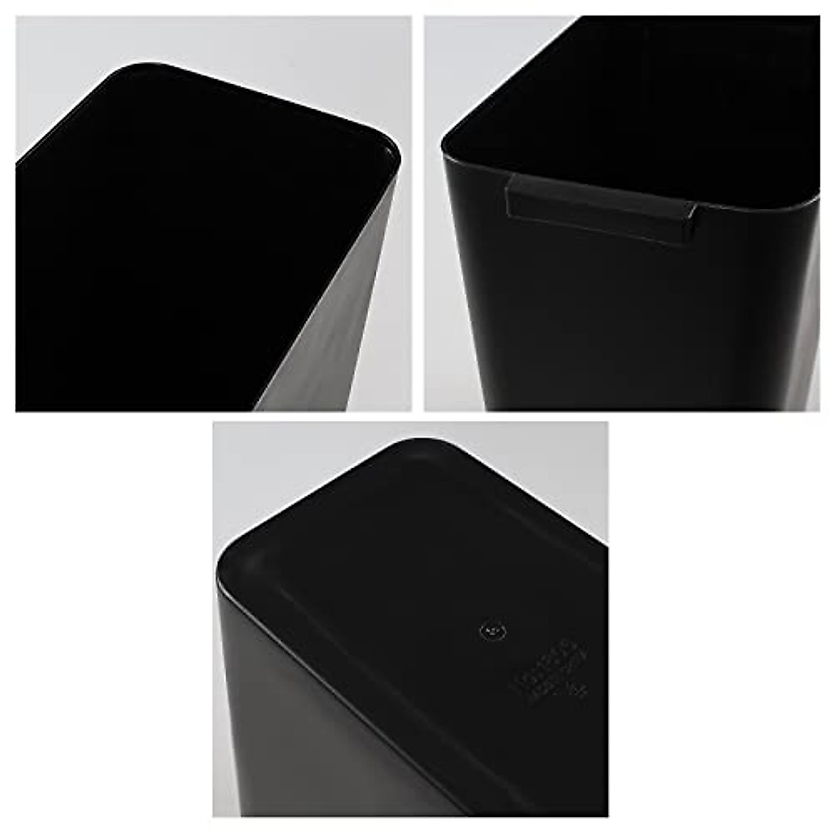 Teyyvn 3-Pack 4.5 Gallon Plastic Trash Can, Black Small Garbage Can for Bathroom, Kitchen, Office, Bedroom