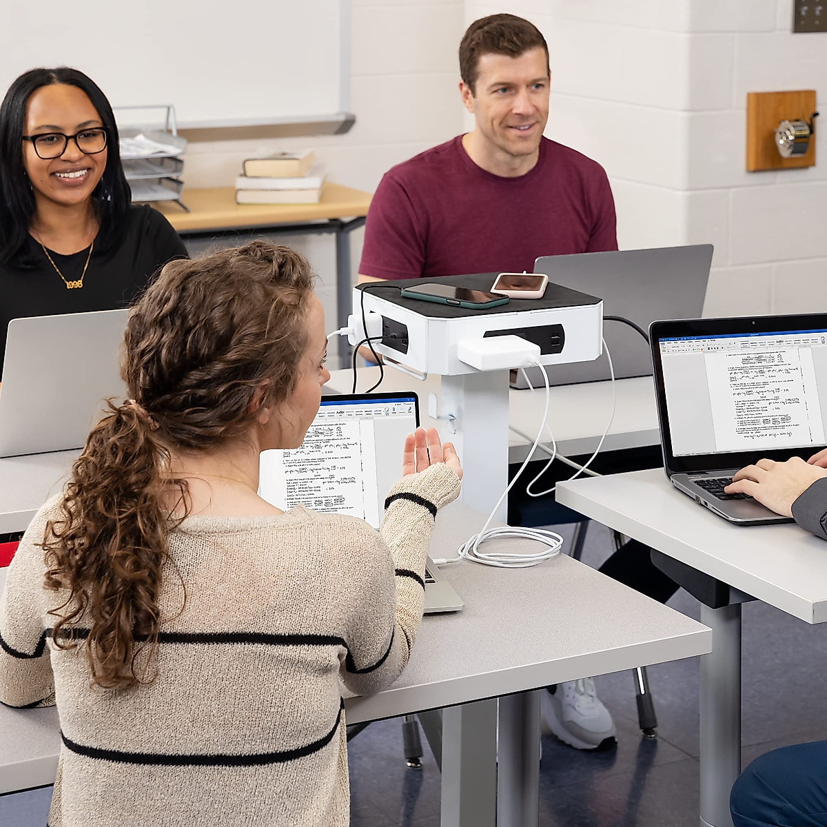 Stand Steady PowerPro Rolling Charging Station - Charging Tower with 8 USB Ports & 8 AC Outlets, Portable Power for Multiple Devices | Ideal for Schools, Businesses, Events