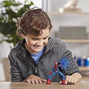Spider-Man Marvel Bend and Flex Action Figure Toy, 6-Inch Flexible Figure, Includes Web Accessory, for Kids Ages 4 and Up