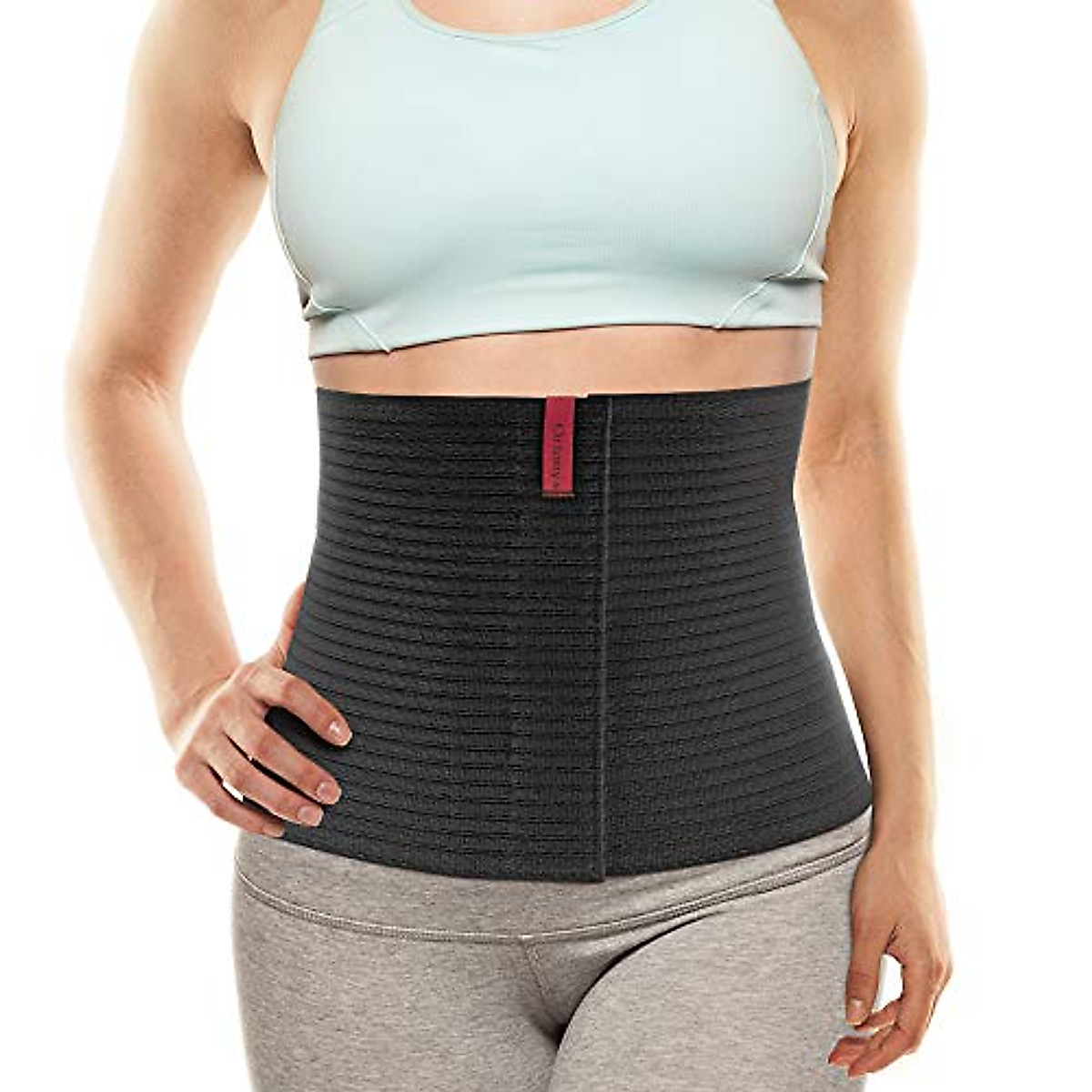 ORTONYX 10.25" Abdominal Binder for Men and Women/Postpartum Post-operative Post-surgery Wrap/Abdomen Navel Umbilical Hernia Support Belt / 524010 Black S/M