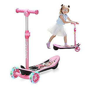 isinwheel Mini Electric Scooter for Kids Ages 3-12, 3-Wheel Electric Scooter for Toddler Boys/Girls, Electric Kick Scooter for Kids with Long Battery Life, Flashing LED Wheels, 3 Adjustable Height