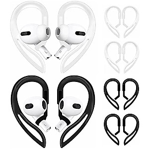 4 Pairs Ear Hooks Compatible with AirPods 3rd Generation [Multi-Dimensional Adjustable] Accessories Compatible with AirPods Pro AirPods 3 2 1 Gen(Transparent/Black)