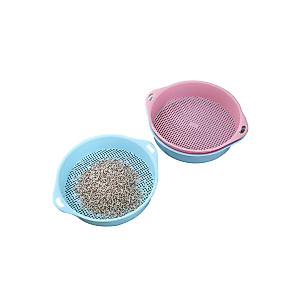 Garden Sieve Plastic Riddle Soil Sieve Soil Sieve Mesh Filter Dirt Sifter with Handle Bonsai Gardening Tool Garden Trapping Supplies Pink