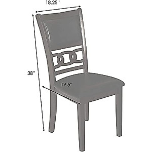 New Classic Furniture Gia 5-Piece Round Dining Set with 1 Dining Table and 4 Chairs, 47-Inch, Gray