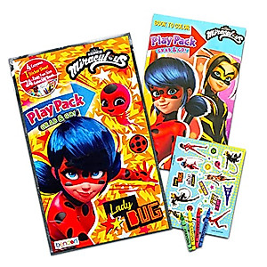 Zagtoon Miraculous Ladybug Party Favors Set - Bundle with 6 Miraculous Ladybug Grab n Go Play Packs with Coloring Pages, Stickers and More (Miraculous Ladybug Party Supplies)