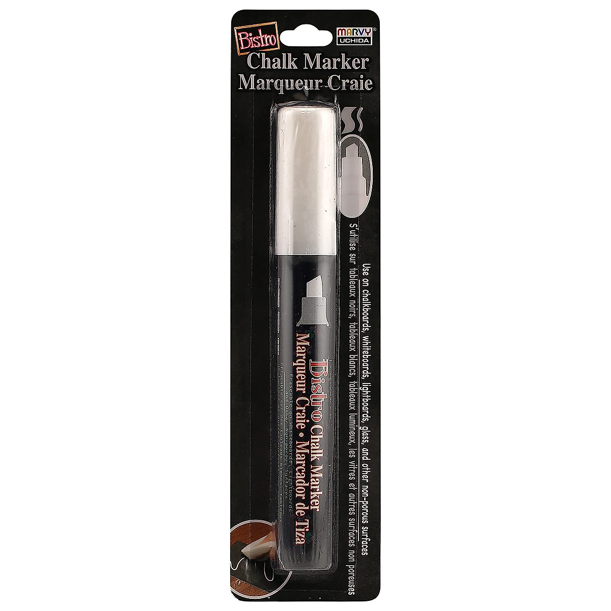 Uchida 483-C-0 Chisel Tip Bistro Window Chalk Marker, White