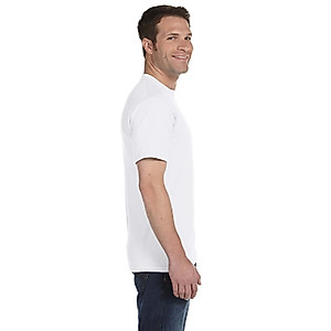 Hanes Ultimate Men's 5-Pack Tagless ComfortSoft Crewneck T-Shirt, White, Large