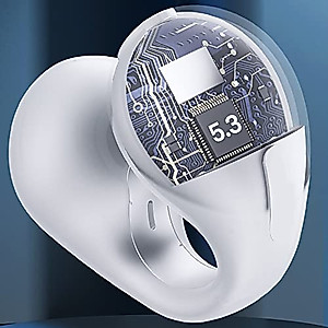 Peticehi Wireless Ear Clip Bone Conduction Headphones, Open Ear Headphones for iPhone Android, for Running Bicycle Sports Earbuds (Black)