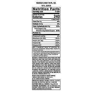 Monster Energy Juice Monster Mango Loco, Energy + Juice, Energy Drink, 16 Ounce (Pack of 15)