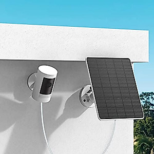 6W Solar Panel Charging Compatible with Ring Spotligth Cam Battery & New Ring Stick Up Battery Cam only, with 13.1ft Waterproof Charging Cable, IP65 Weatherproof,Includes Secure Wall Mount
