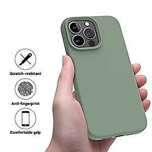 OTOFLY Designed for iPhone 14 Pro Case, Silicone Shockproof Slim Thin Phone Case for iPhone 14 Pro 6.1 inch (Calke Green)