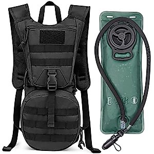 G4Free Tactical Hydration Packs Helmet Water Backpacks with 3L BPA Free Bladder Kids Adults for Hiking, Cycling, Running, Skiing, Walking and Climbing(Black)
