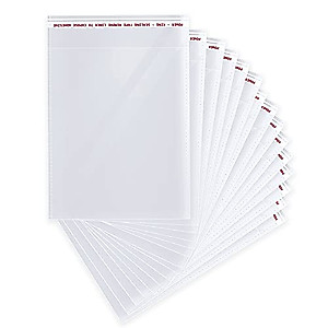 12” x 16” Large Resealable Cellophane Bags 500 pcs, Self Sealing Clear Bags for Packaging Products Self-adhesive Cello Bags for Clothes, T-shirts, Pants and Gifts, 500 ct in Bulk