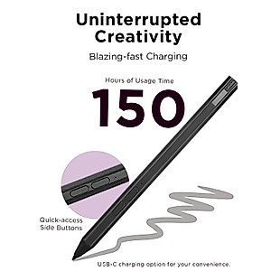 Lenovo Precision Pen 2 (Laptop) – USB-C Charging – Tilt Recognition – Pen is Only Compatible with Certain Devices, Iron Grey