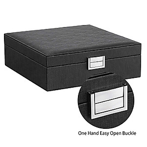 BEWISHOME Jewelry Box Organizer 40 Section Display Tray Jewelry Box for Women 35 Compartments Jewelry Organizer Black