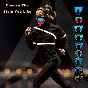 ShineWorld Halloween Mask Neon Mask led mask Scary Mask Light up Mask Cosplay Mask Lights up for Halloween Festival Party (Blood Teeth)