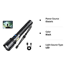 Cinlinso Flashlights High Lumens Rechargeable, 990,000 Lumens Super Bright Led Flashlight, 7 Modes with COB Light, IPX6 Waterproof, Handheld Powerful Flash Light for Hu∩ting, Camping, Emerge∩cies
