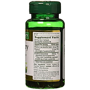 Nature's Bounty Cranberry Fruit 4200 mg, Plus Vitamin C, 120 Softgels (Pack of 2)