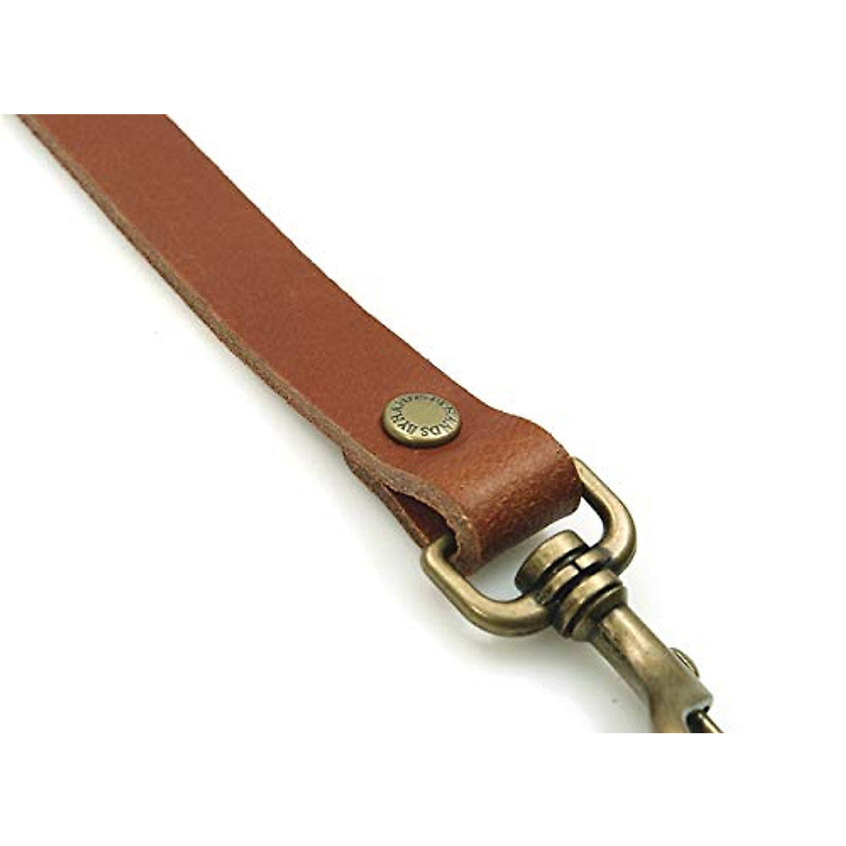 44" ~ 47.7" byhands Genuine Leather Adjustable Crossbody Bag Strap with Leather Tab, Tan (40-1150)