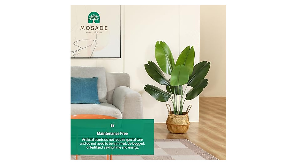 MOSADE 4FT Artificial Bird of Paradise Plant for Home Decor