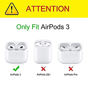 Fintie Case for AirPods 3 (2021), [Sleek Shield] Slim Soft TPU Durable Shockproof Portable Protective Cover Skin with Keychain for AirPods 3rd Generation Charging Case, Glittering Marble