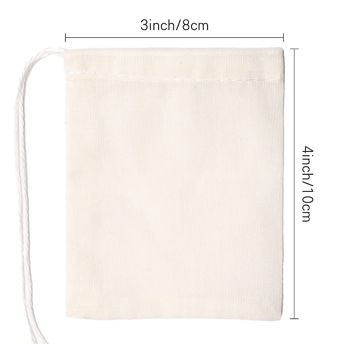 Limko Cotton Bags Muslin Bags Sachet Bag for Home Supplies (3x4 Inch 10 Pack)