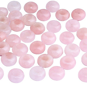 TUMBEELLUWA 40pcs Crystal Stone Large Hole Beads for Jewelry Making Macrame Beads for Hair Braids(14mmx8mm), Tiger's Eye Stone + Rose Quartz + Picasso Jasper + Yellow Jade