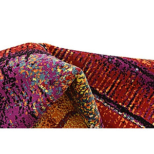 Unique Loom Metro Collection Contemporary Abstract Lantern Area Rug, 8' 0" x 10' 0", Yellow/Red