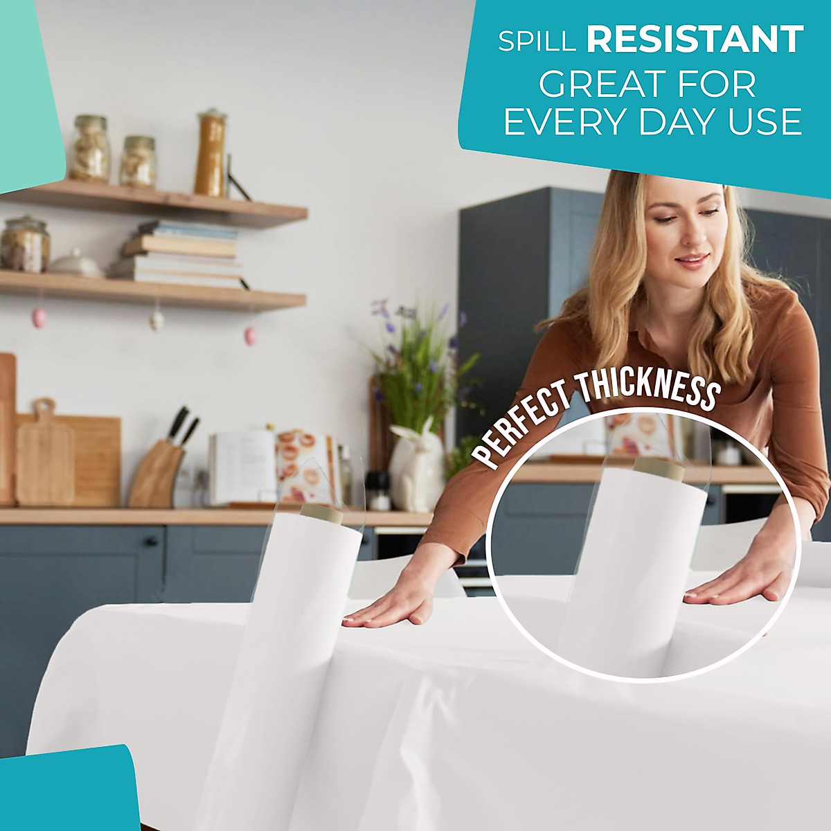 Premium Quality Plastic Table Cover Banquet Rolls 40" X 300' (White)