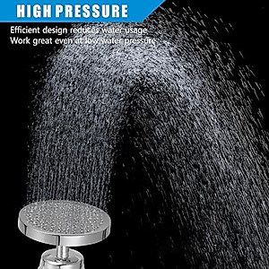 Nuodan Filtered Shower Head, High Pressure Rain Shower Head Filter Set for Hard Water Removes Chlorine and Harmful Substances (Chrome)