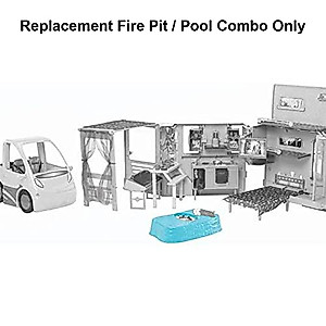 Barbie Replacement Part Camping Van - X8410 Sisters RV Camping Van Playset ~ Replacement Fire Pit / Pool Combo