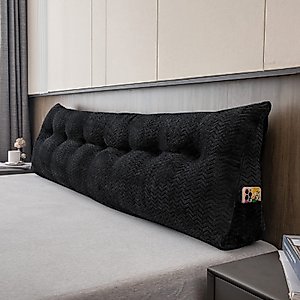 ZOEMO Large Bolster Triangular Headboard Wedge Backrest Positioning Support Bed Rest Reading Pillows Headboard Wedge Pillows for Day Bed Bunk Bed with Removable Cover, California King(71x8x20 Inches)