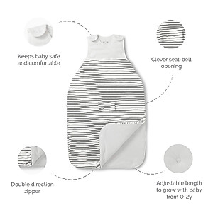 MORI Baby Unisex Premium Sleep Sack in Blue Stripe for Toddlers - 0.5 Tog Sleeping Bag - Suitable from 8.8lbs to 2 Years