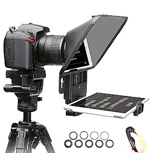 Desview T3 Teleprompter, Teleprompter with Remote Control, Work with iPad/Tablet/Smartphone up to 11 inch, 8 inch High Display Mirror, Support Wide Angle Lens, Great Partner for Live Streaming
