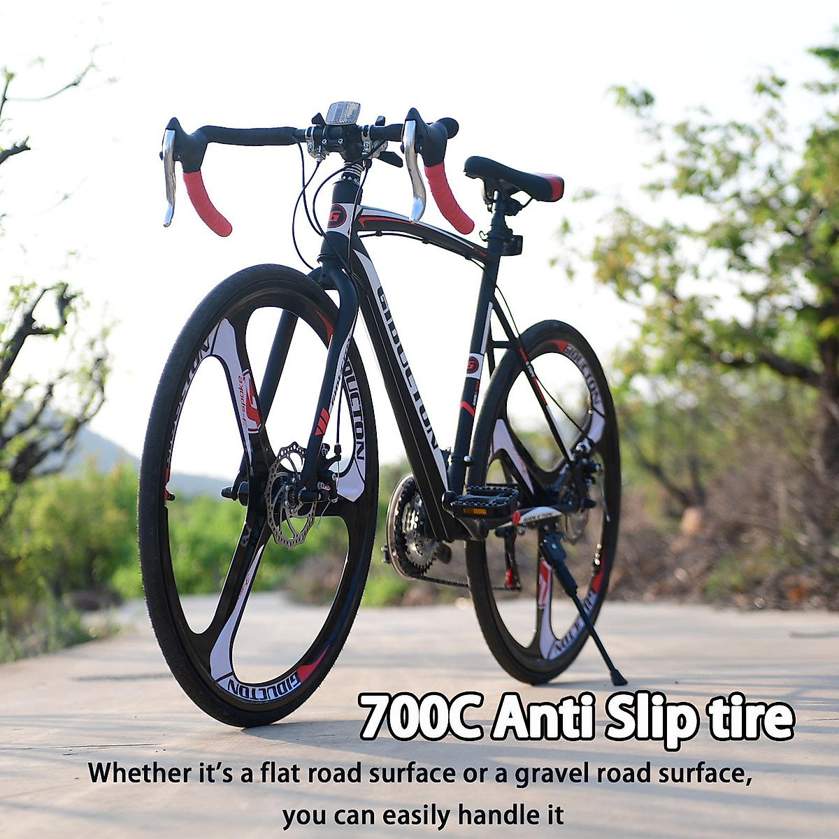 EUROBIKE Road Bike,21 Speed Bicycle with Disc Brake,700C Wheels Road Bikes for Men or Women,49cm/54cm Frame for Adult Cycling Bicycle…(3 Spoke Wheel, 54cm)