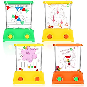 Gejoy 4 Pieces Water Games Handheld Valentines Day Gifts for Kids Mini Waterful Ring Toss Retro Pastime Toys Car Games Birthday Party Favor for Classroom Kids Adults Gifts(Classic Style)