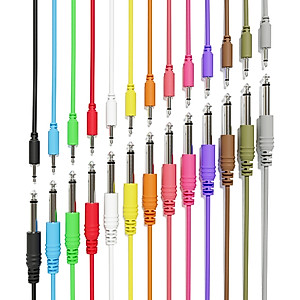 ExcelValley - 1-Pack - Mono Patch Cables - TS 3.5mm 1/8" to 6.35mm 1/4" [Pink | 60 cm - 23.62"]