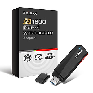 EDiMAX Wi-Fi 6 AX1800 USB 3.0 Adapter | Dual Band, 1201Mbps (5GHz), 573Mbps (2.4GHz) | MU-MIMO + OFDMA for Lower Latency and Multiple Streams | Windows 10/11 Support | EW-7822UMX