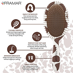 FRAMAR Cow Print Hair Brush Detangler, Detangling Hairbrush For Women, Wet Hair Brush For Girls, Hair Detangler Brush, Wet Hairbrush, Hairbrushes, Girls Hairbrush Detangler, Reduces Frizz – Cow Print
