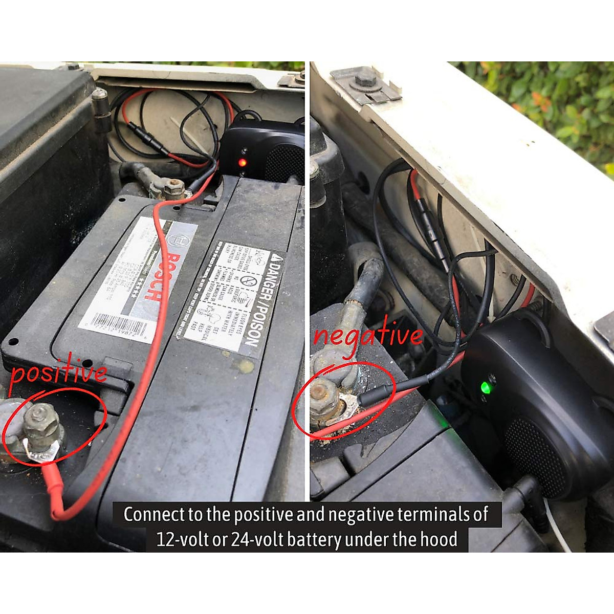 Loraffe Under Hood Rodent Repeller Ultrasonic Rat Repellent Mice Deterrent with Ultrasonic Wave and LED Flashlight, Pest Control for 12V 24V Vehicle Auto Truck RV, Keep Animal from Chewing Car Wiring