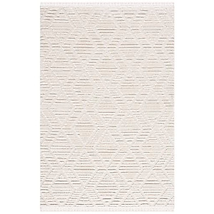 Safavieh Urban Collection Area Rug - 9' x 12', Ivory, Moroccan Rustic Tassel Fringe Design, Non-Shedding & Easy Care, Ideal for High Traffic Areas in Living Room, Bedroom (URB208A)