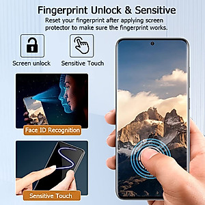Geviaho [2+2 Pack] Galaxy S20 Screen Protector with Camera Lens Protector, Fingerprint Unlock Support, 9H Tempered Glass, 3D Full Coverage Scratch Resistant, for Samsung Galaxy S20 6.2 Inch